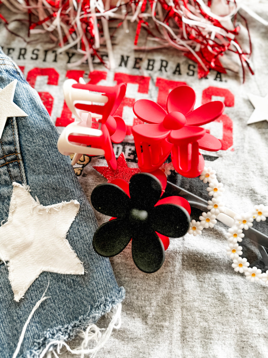 Rep Your Team • Floral Petals Claw – Ruby Red & Co.